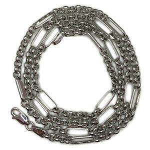 3 Royal Dazzy | Jewelry | Semi Round Rolo Chain Necklace 22 Inch White ...